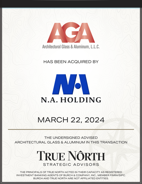True North Transactions: Architectural Glass & Aluminum