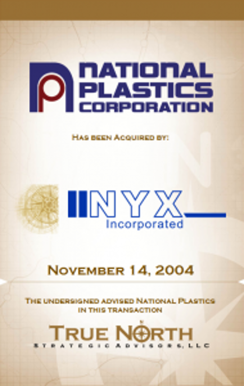 True North Transactions: National Plastics Products - NYX Corporation